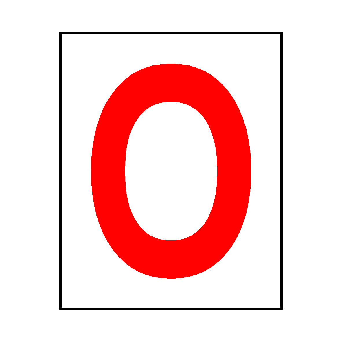 Letter O Sticker Red | Safety-Label.co.uk