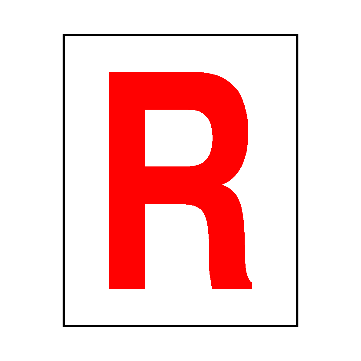 Letter R Sticker Red | Safety-Label.co.uk