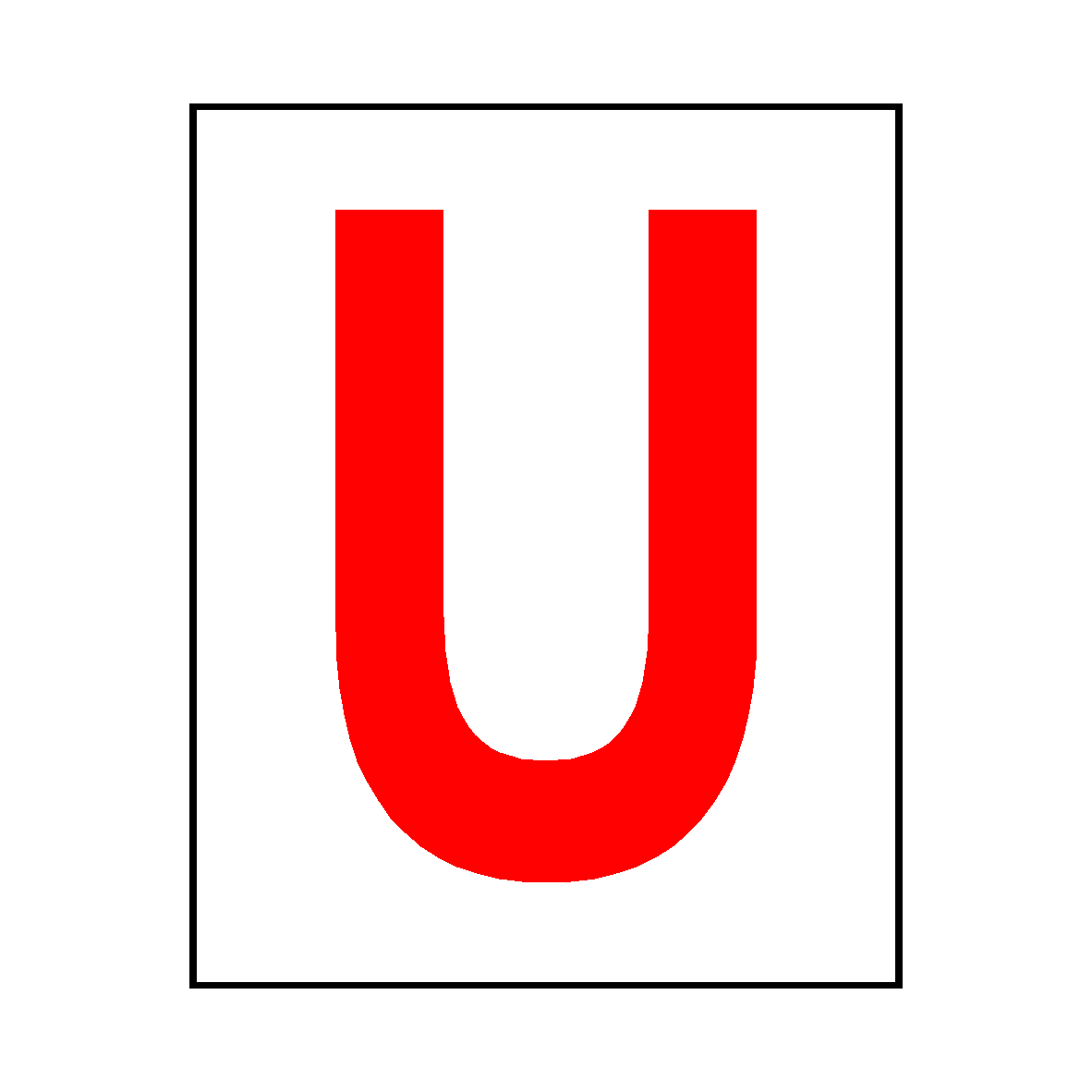 Letter U Sticker Red