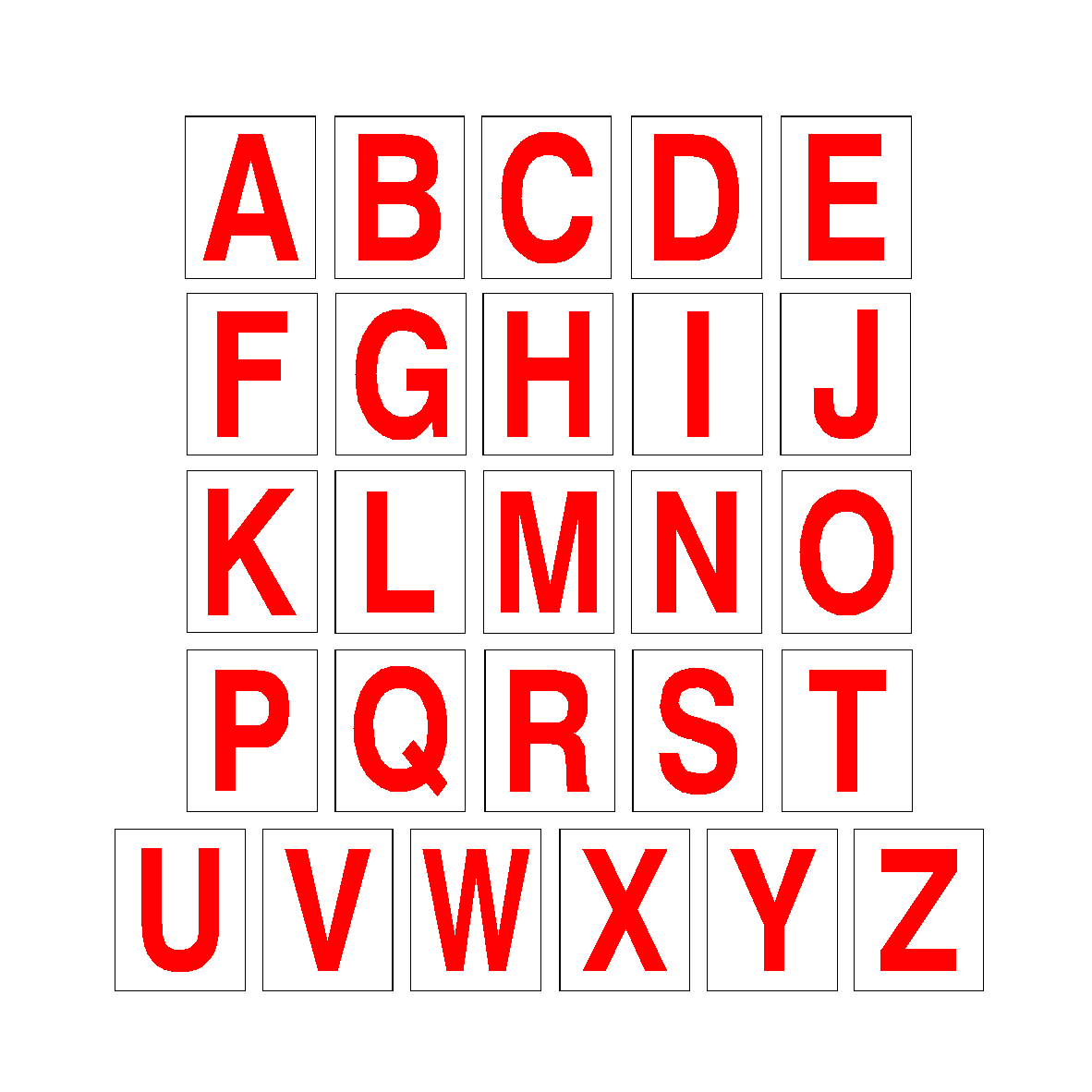 Alphabet Letter Sticker Pack Red | Safety-Label.co.uk