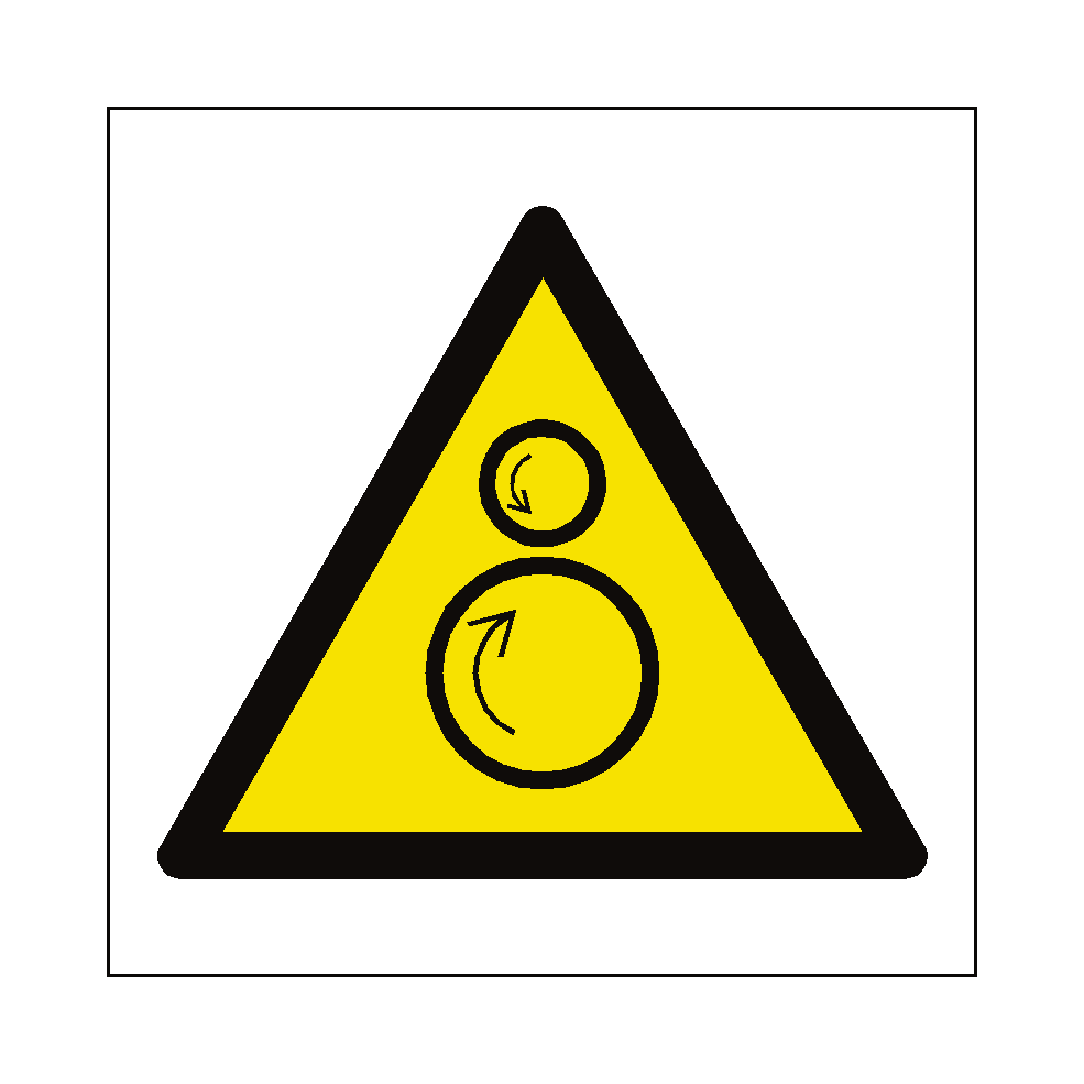 Rotating Rollers Hazard Symbol Label | Safety-Label.co.uk