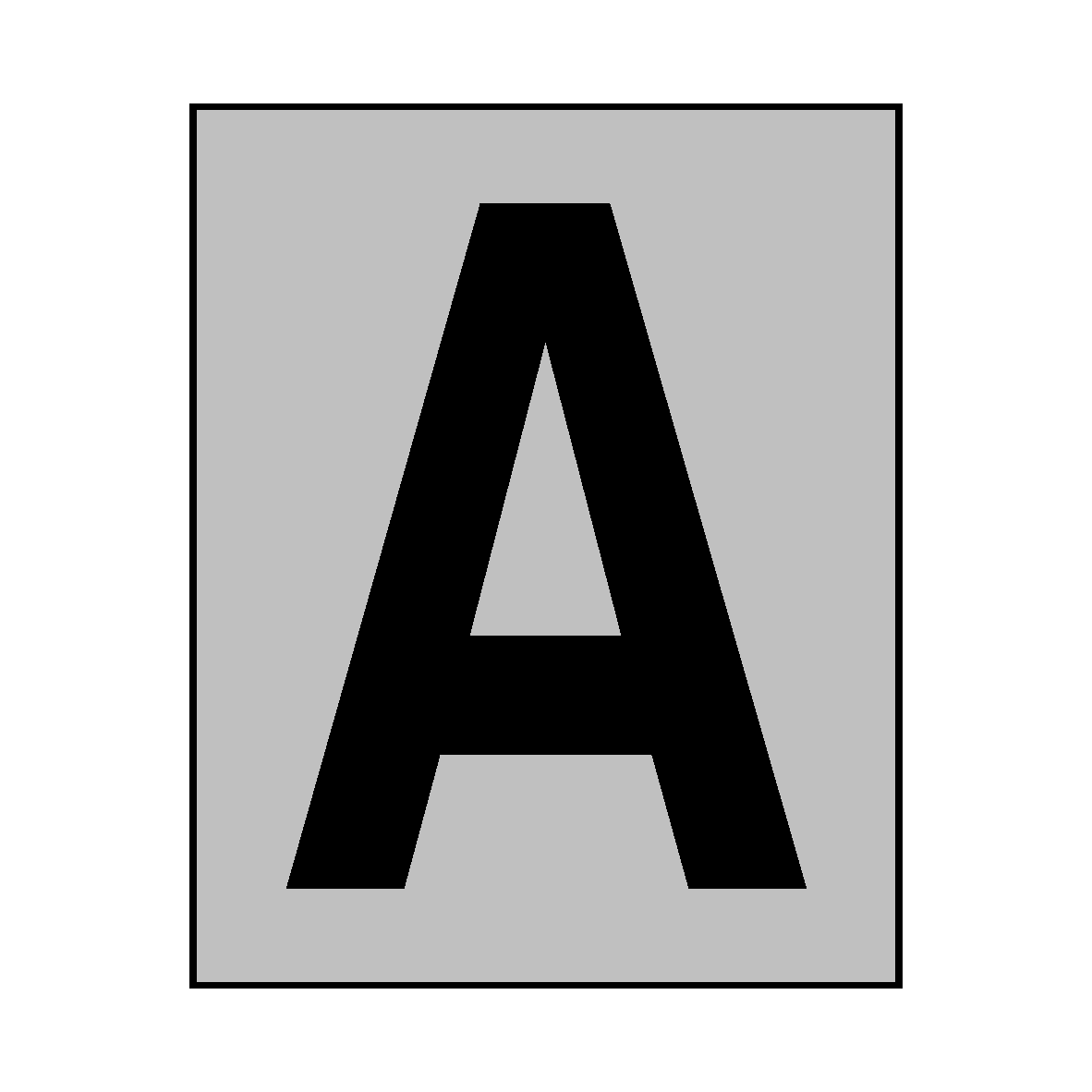 Silver Letter A Sticker | Safety-Label.co.uk