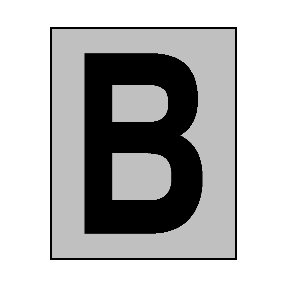 Silver Letter B Sticker | Safety-Label.co.uk