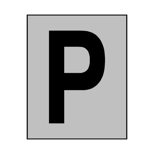 Silver Letter P Sticker | Safety-Label.co.uk
