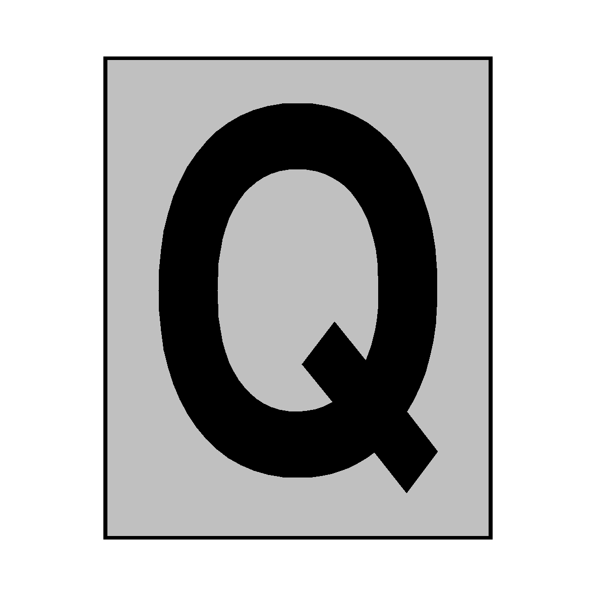 Silver Letter Q Sticker | Safety-Label.co.uk