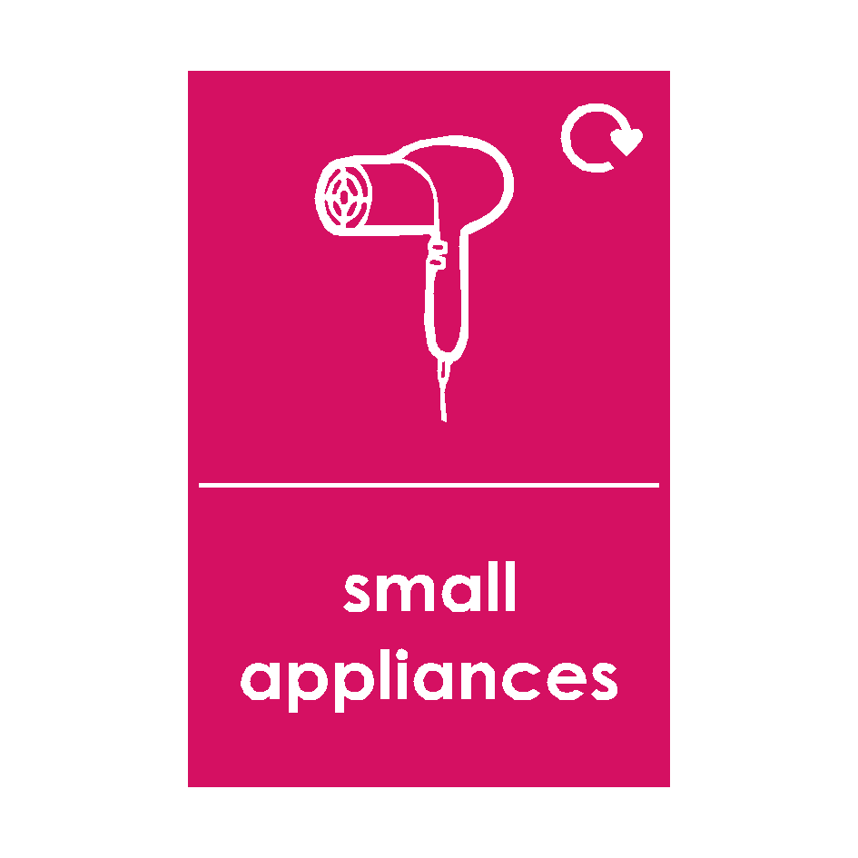 Small Appliances Waste Sign (option 4) | Safety-Label.co.uk