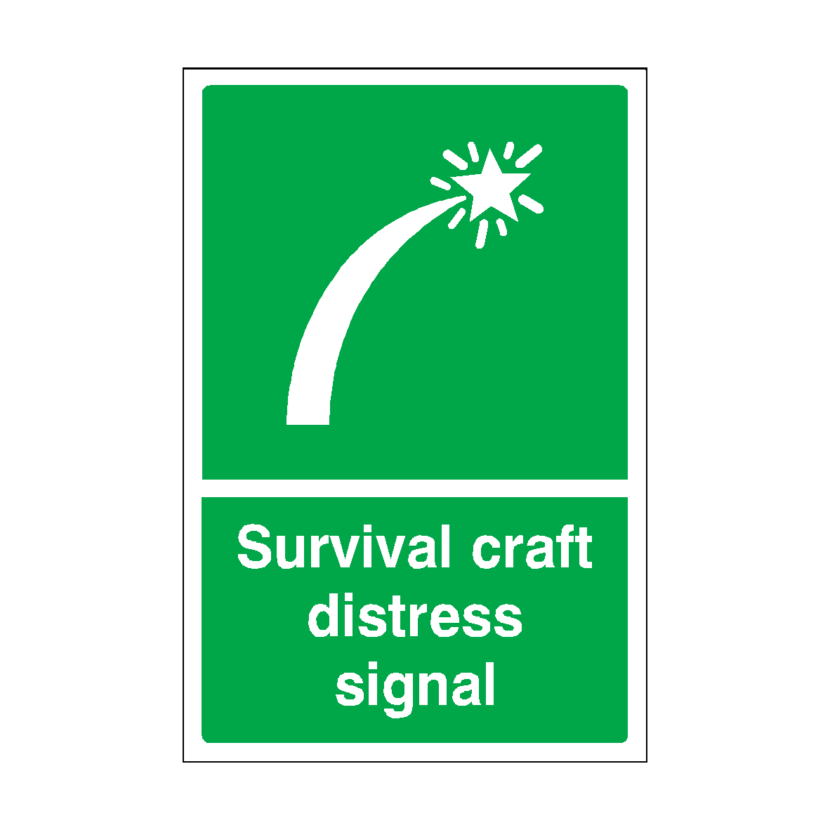 Survival Craft Distress Signal Safety Sign | Safety-Label.co.uk
