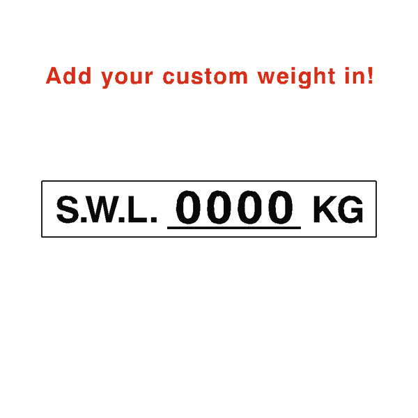 S.W.L Label Kg White Custom Weight | Safety-Label.co.uk
