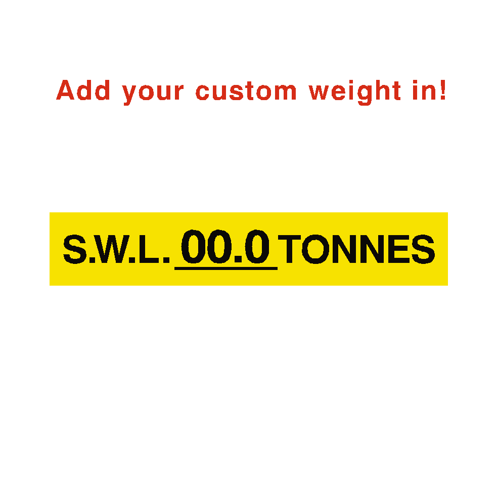 S.W.L Label Tonnes Yellow Custom Weight | Safety-Label.co.uk