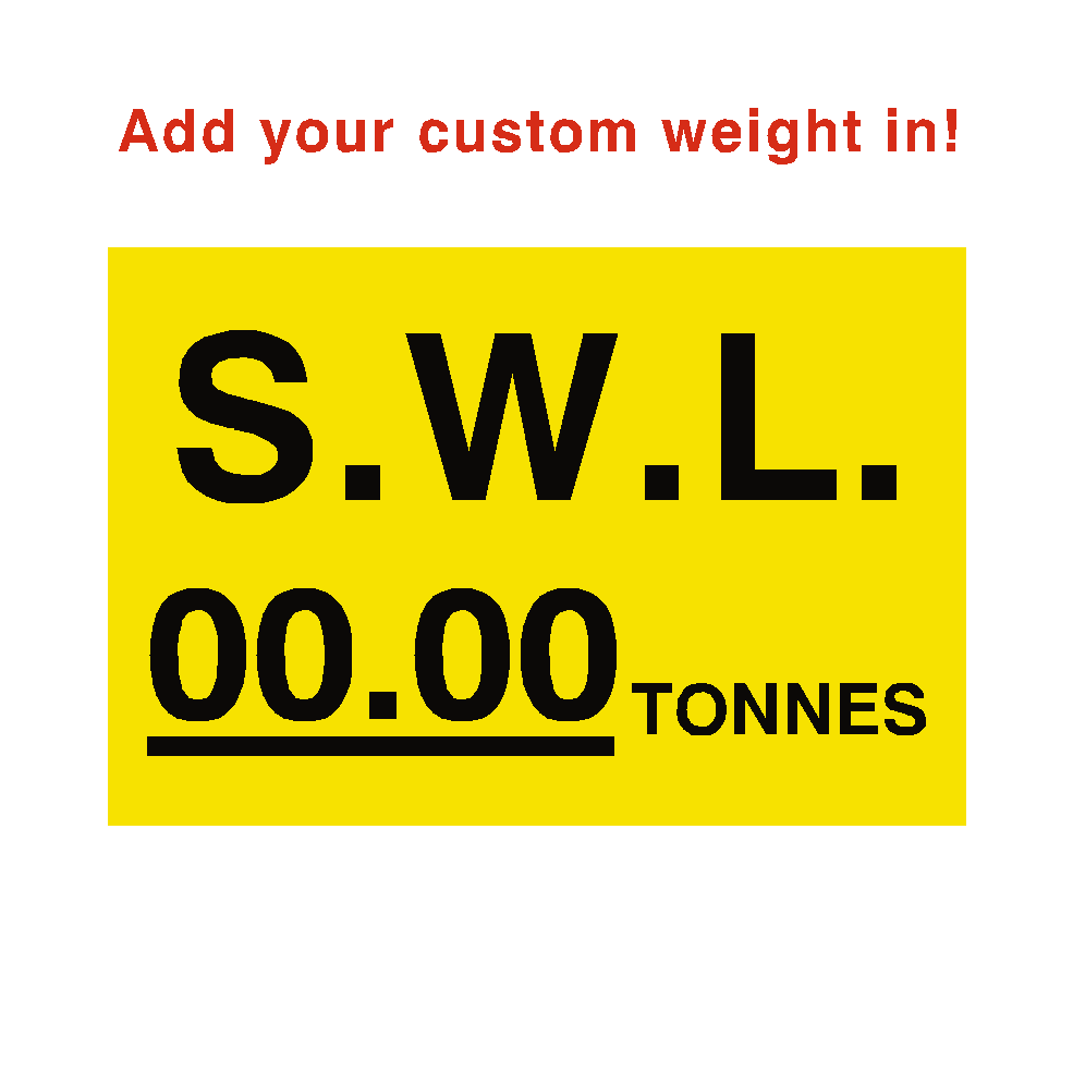 S.W.L Sticker Tonnes Yellow Custom Weight | Safety-Label.co.uk