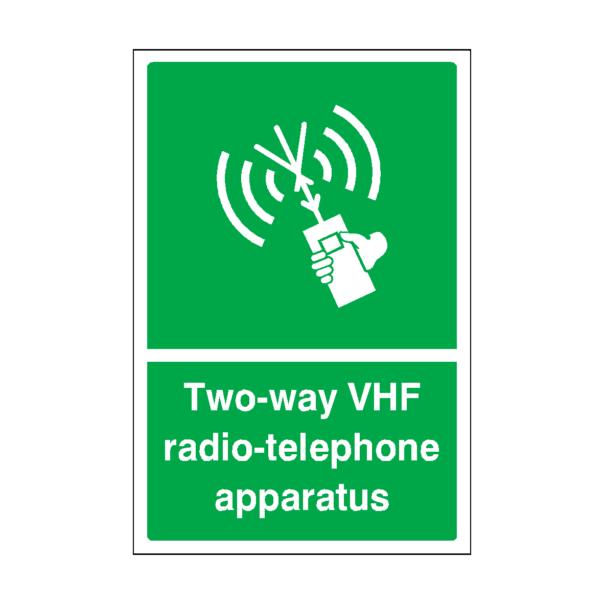 Two-way VHF Radio-telephone Apparatus Sticker | Safety-Label.co.uk