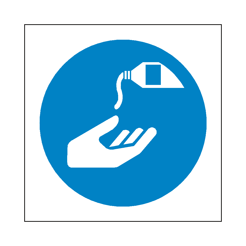 Use Barrier Cream Symbol Label | Safety-Label.co.uk