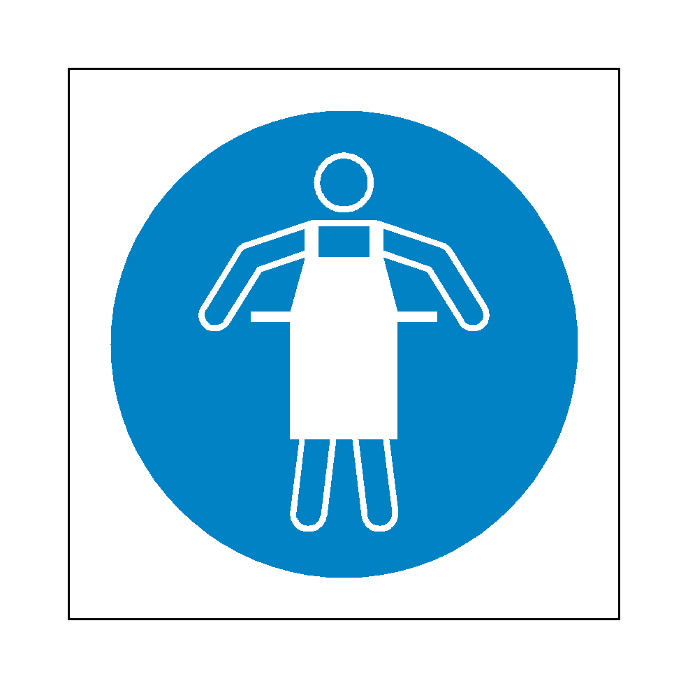 Use Protective Apron Symbol Sign | Safety-Label.co.uk