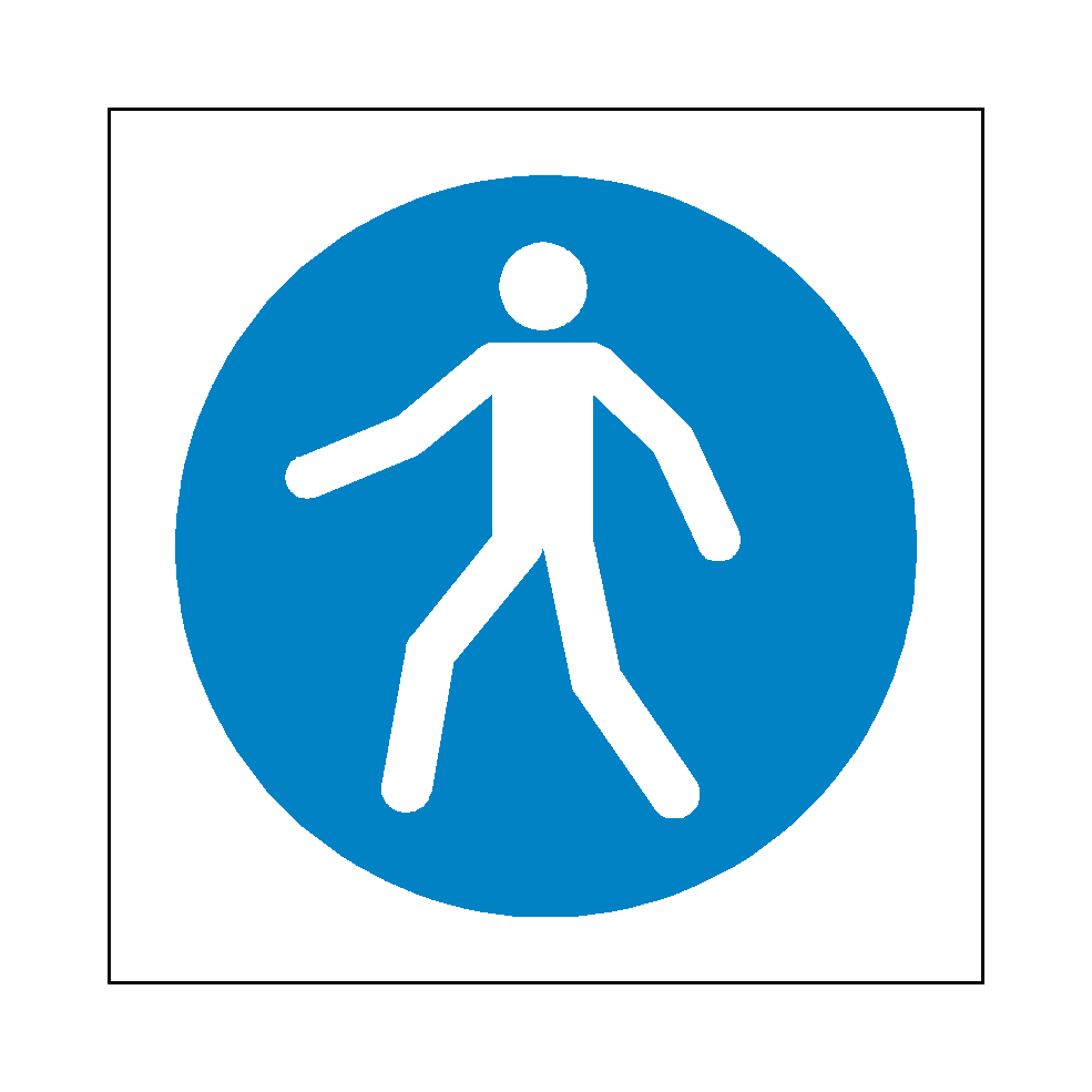 Use Walkway Symbol Label | Safety-Label.co.uk