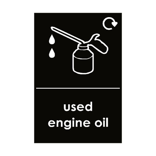 Used Engine Oil Sticker