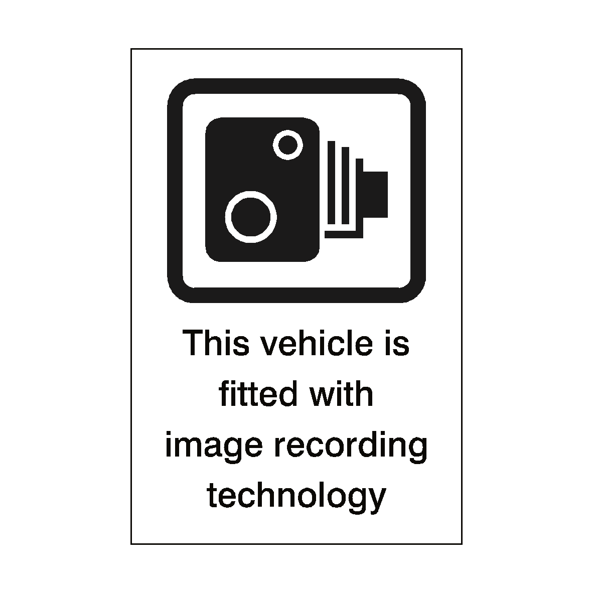 Vehicle Fitted With Image Recording Technology Sticker | Safety-Label.co.uk