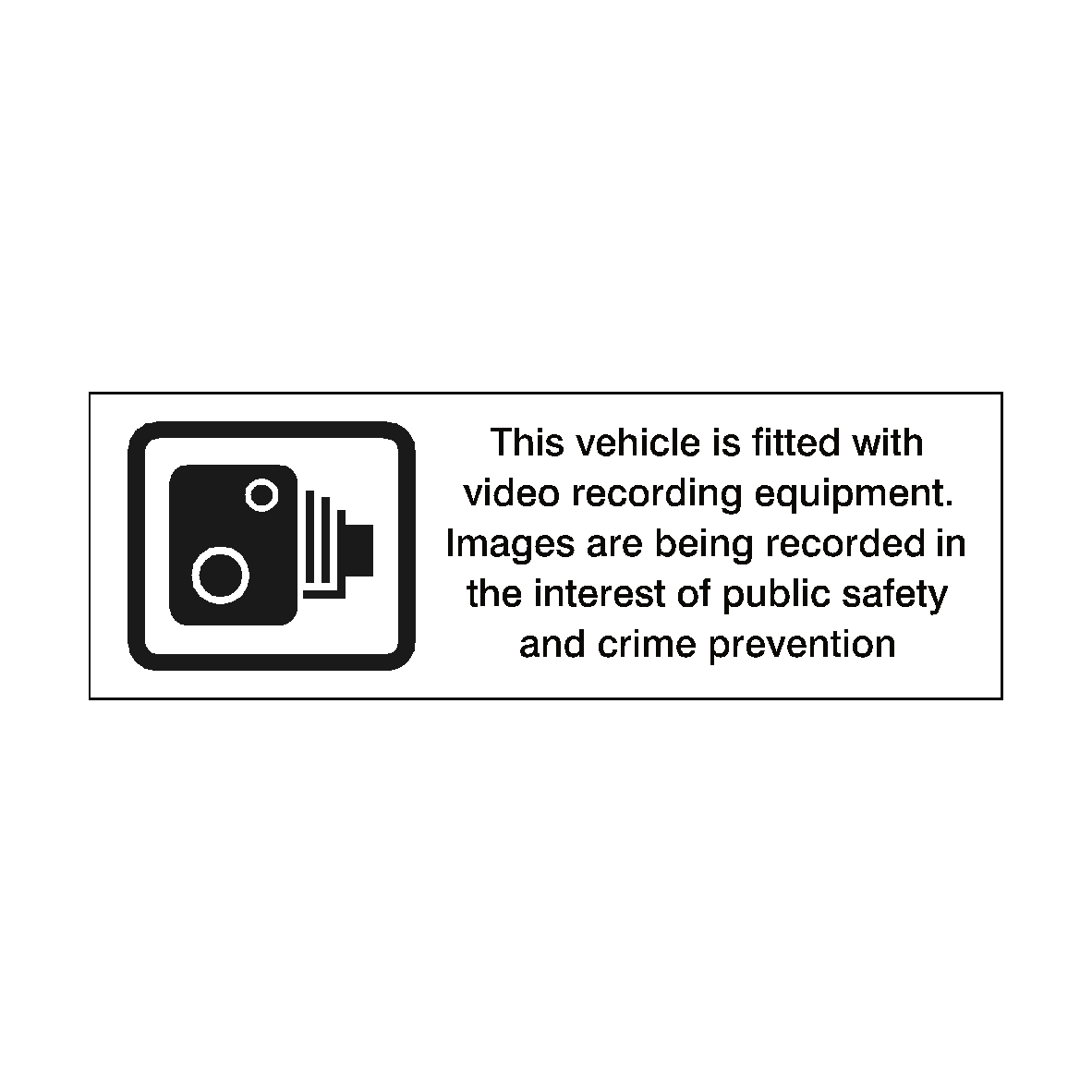 Vehicle Fitted With Recording Equipment Sticker | Safety-Label.co.uk