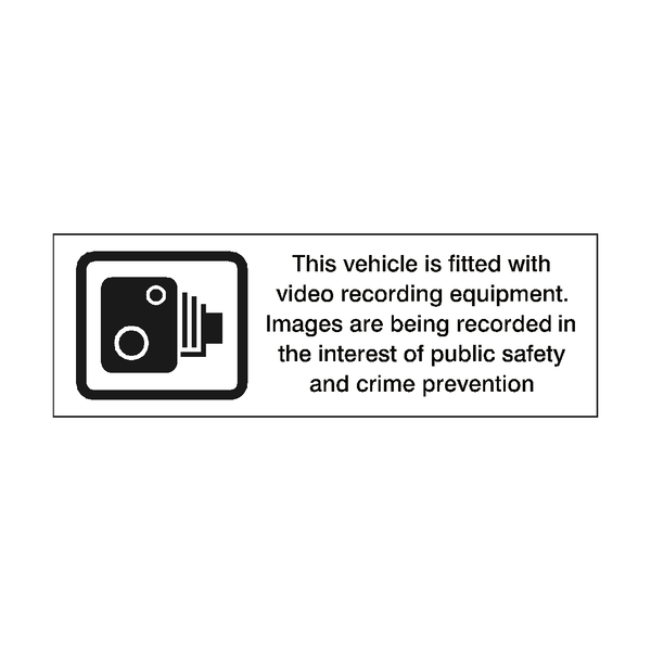 Vehicle Fitted With Recording Equipment Sticker | Safety-Label.co.uk