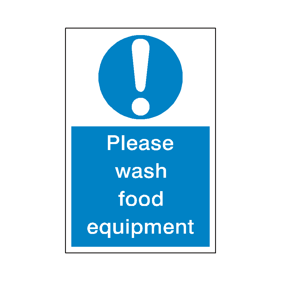 Please Wash Food Equipment Sticker | Safety-Label.co.uk