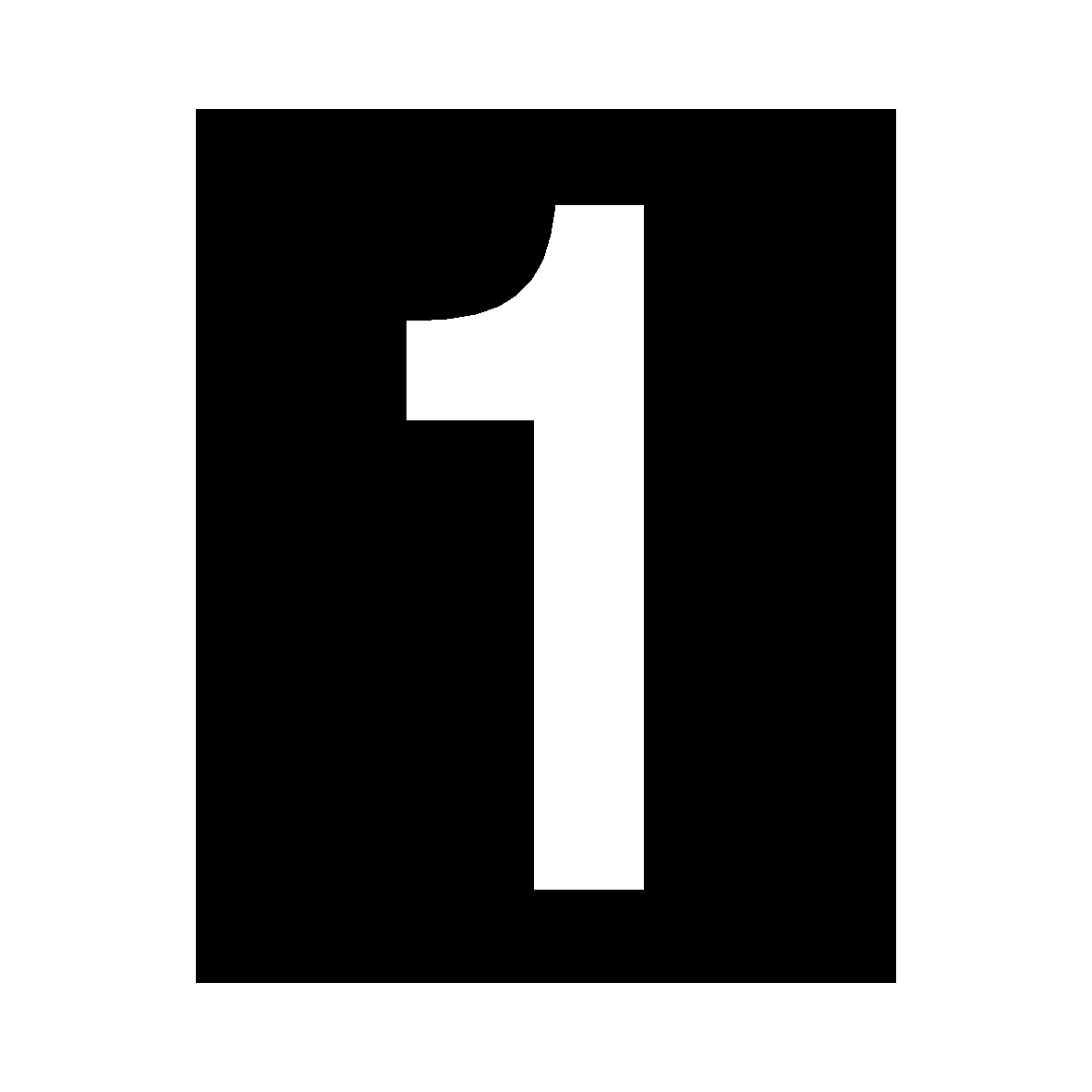 White Number 1 Sticker | Safety-Label.co.uk