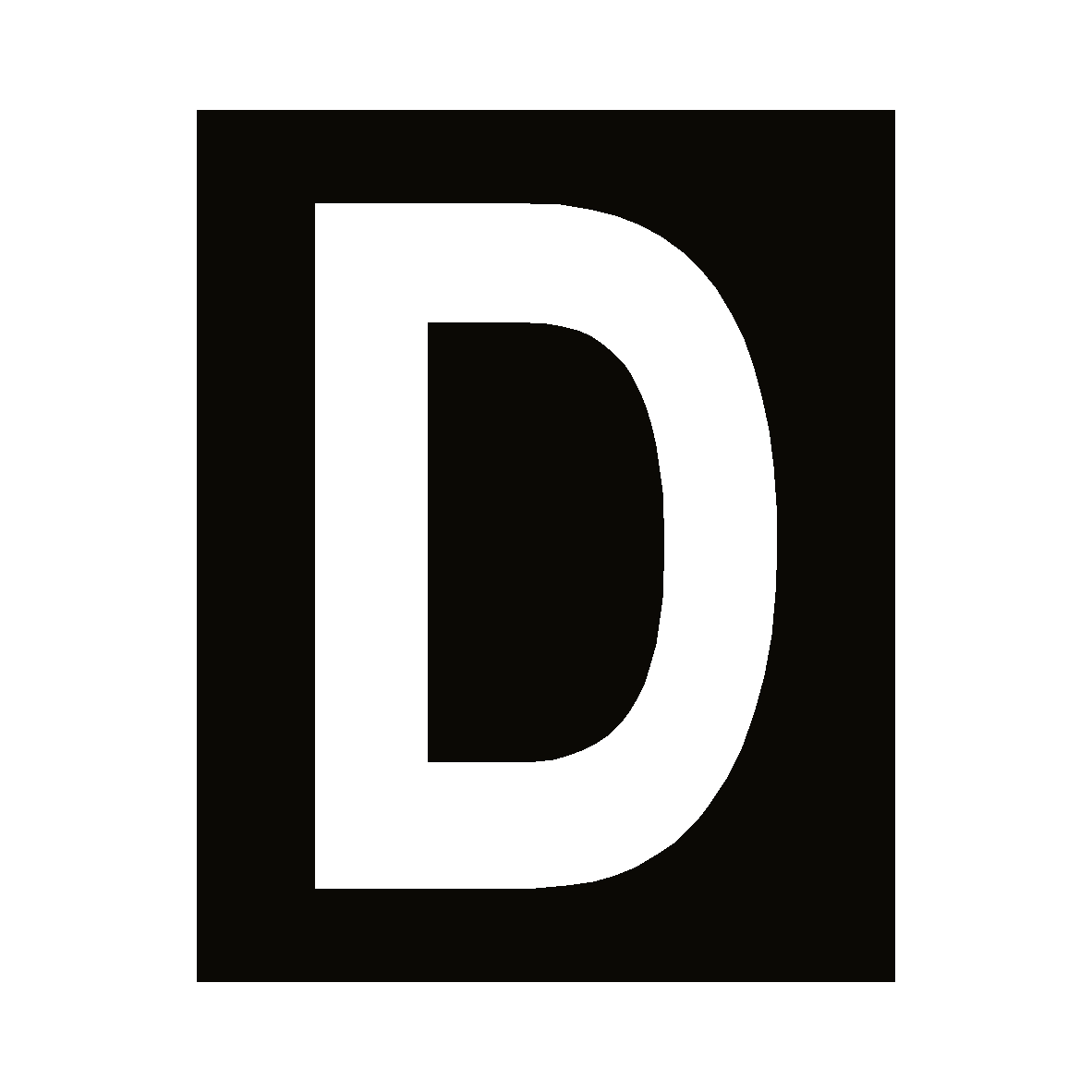 White Letter D Sticker | Safety-Label.co.uk