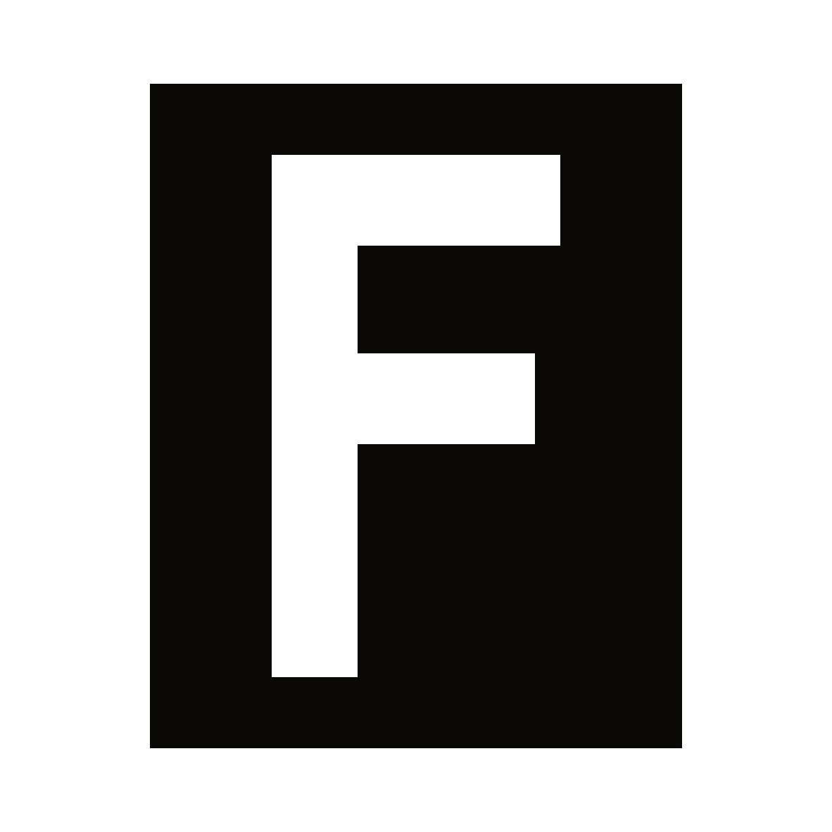 White Letter F Sticker | Safety-Label.co.uk