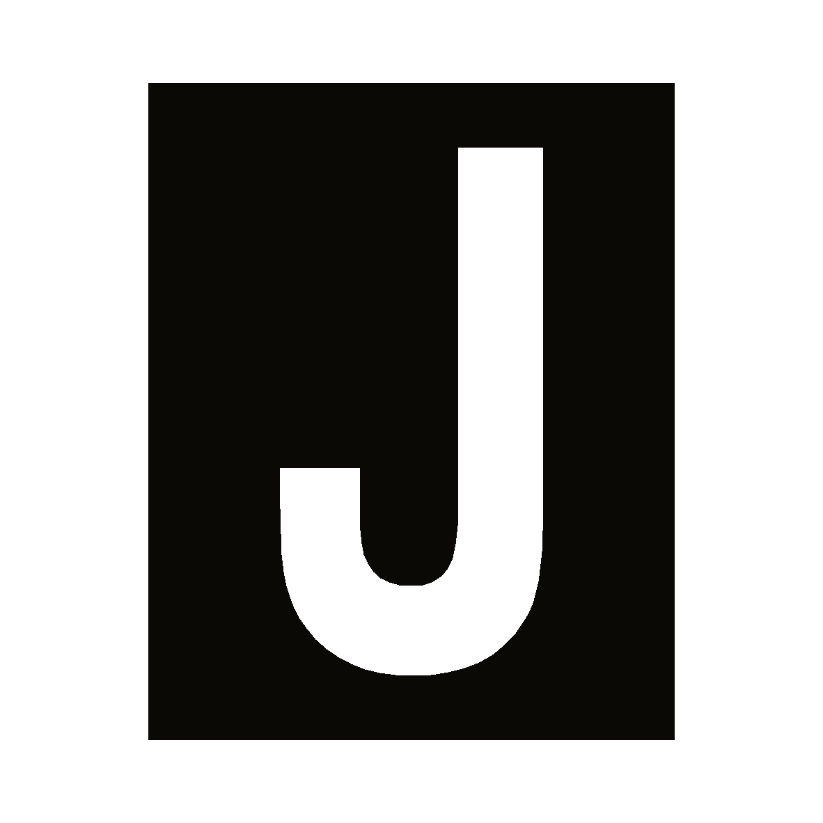 White Letter J Sticker | Safety-Label.co.uk