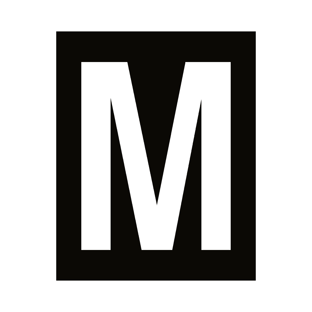 White Letter M Sticker