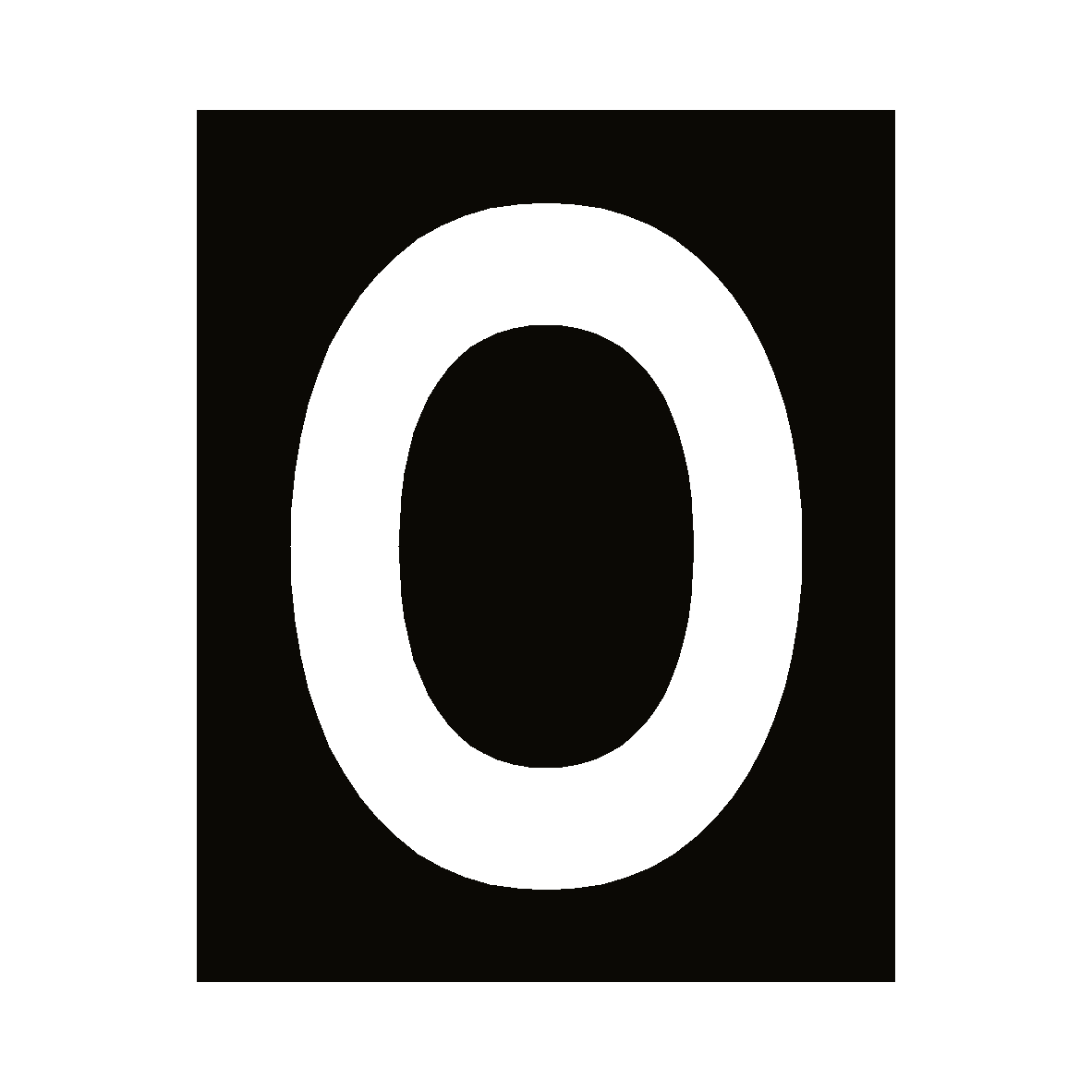 White Letter O Sticker | Safety-Label.co.uk