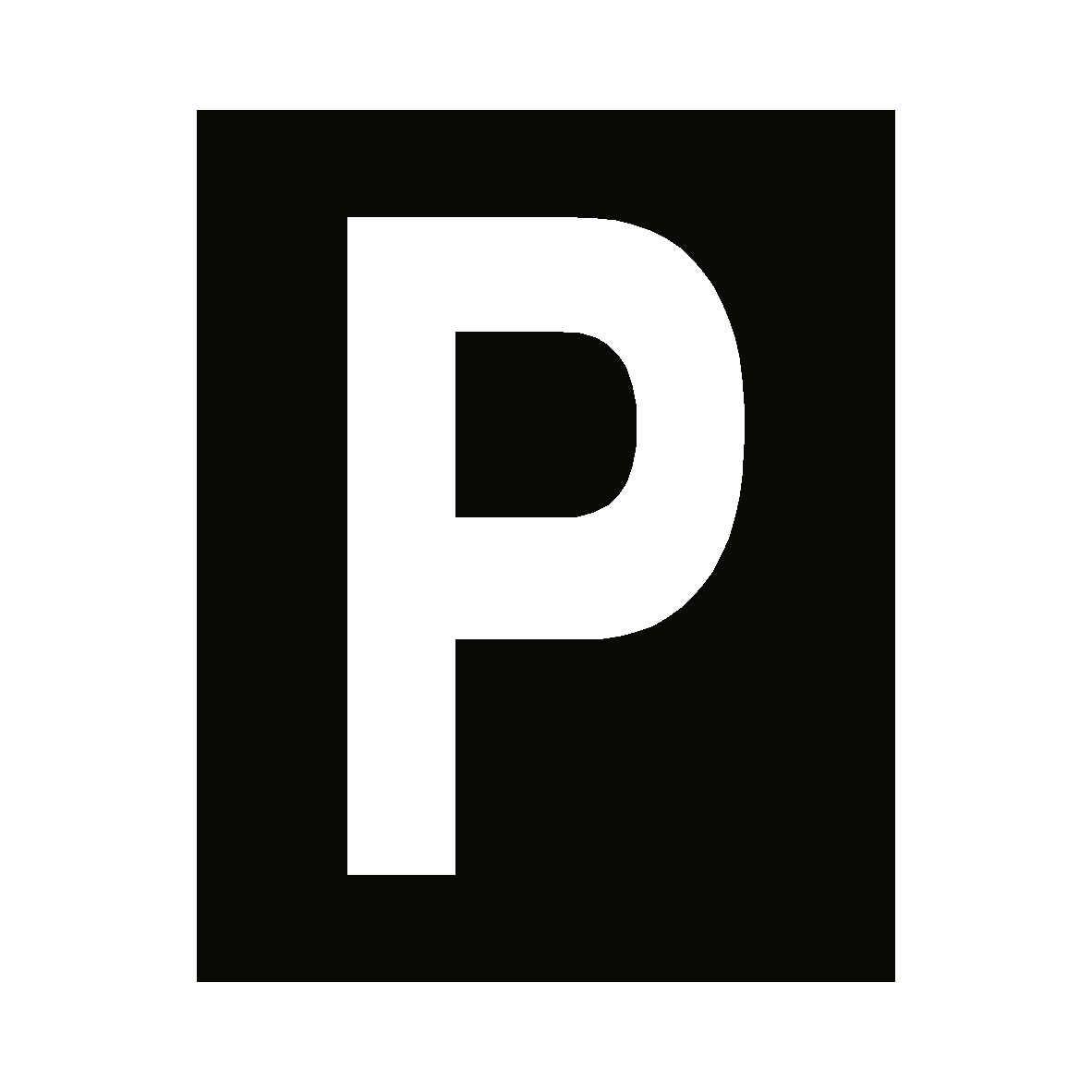 White Letter P Sticker | Safety-Label.co.uk