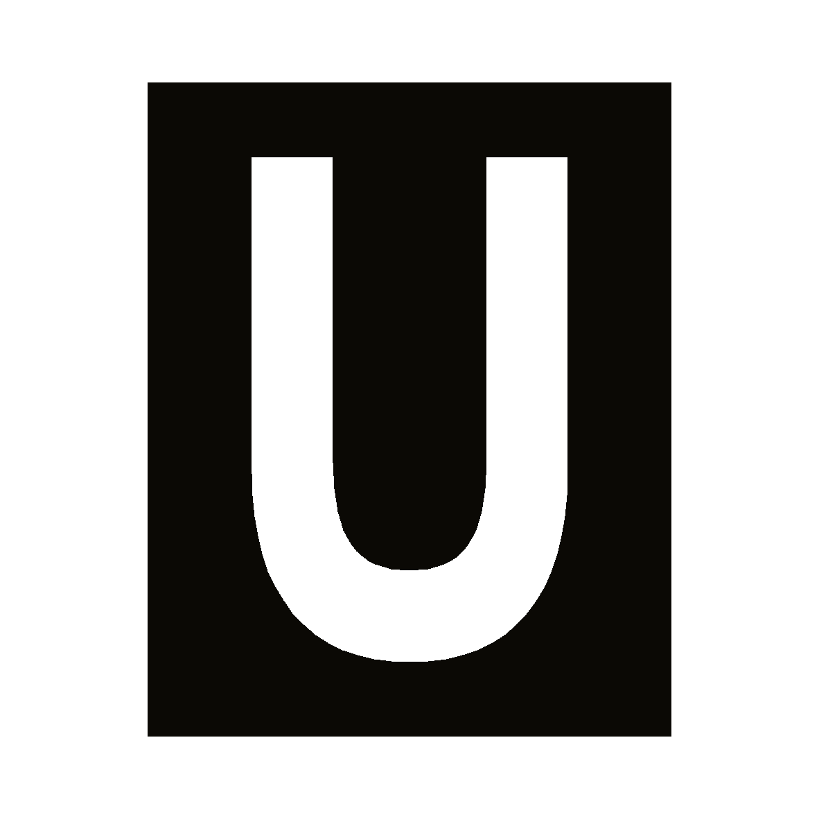 White Letter U Sticker | Safety-Label.co.uk