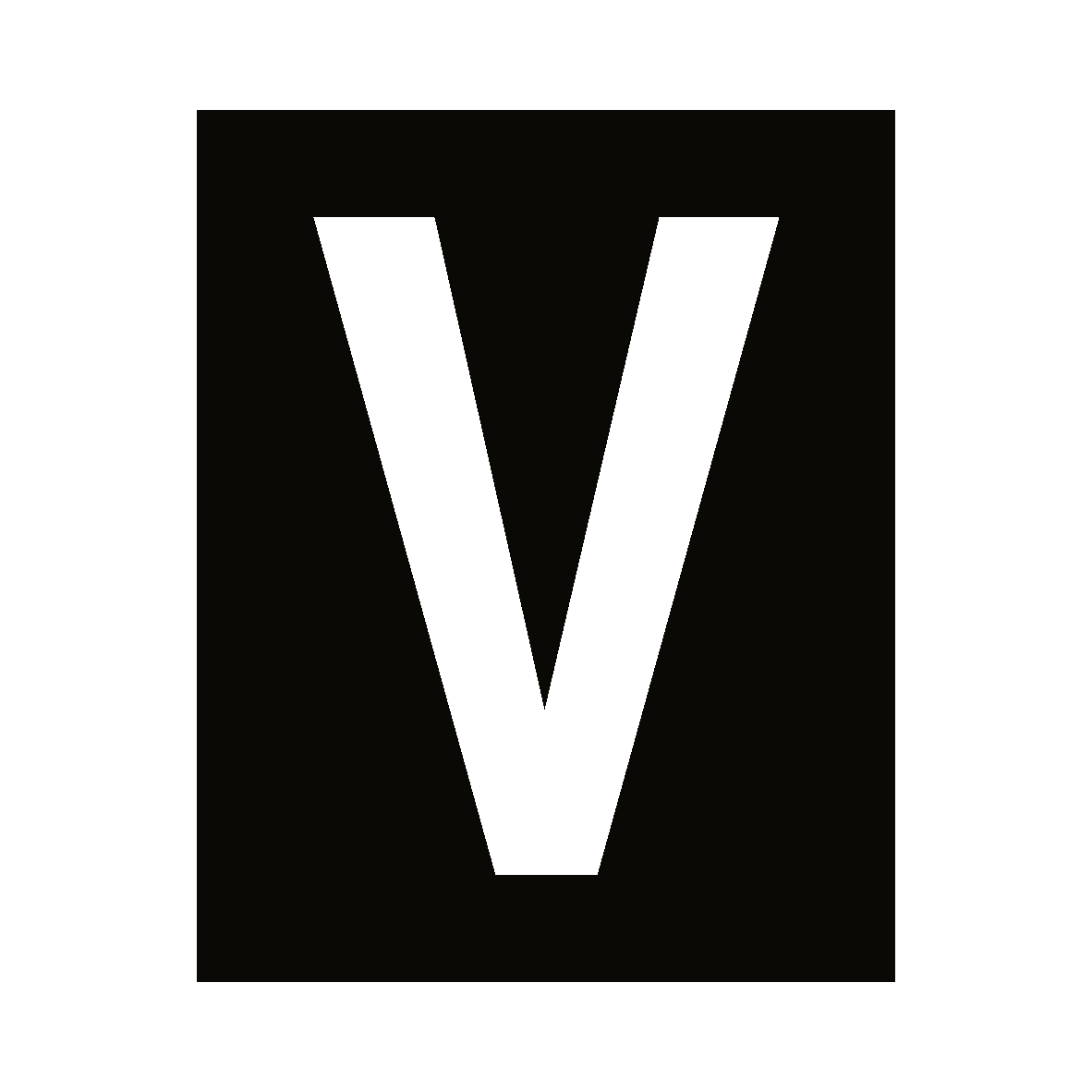 White Letter V Sticker | Safety-Label.co.uk
