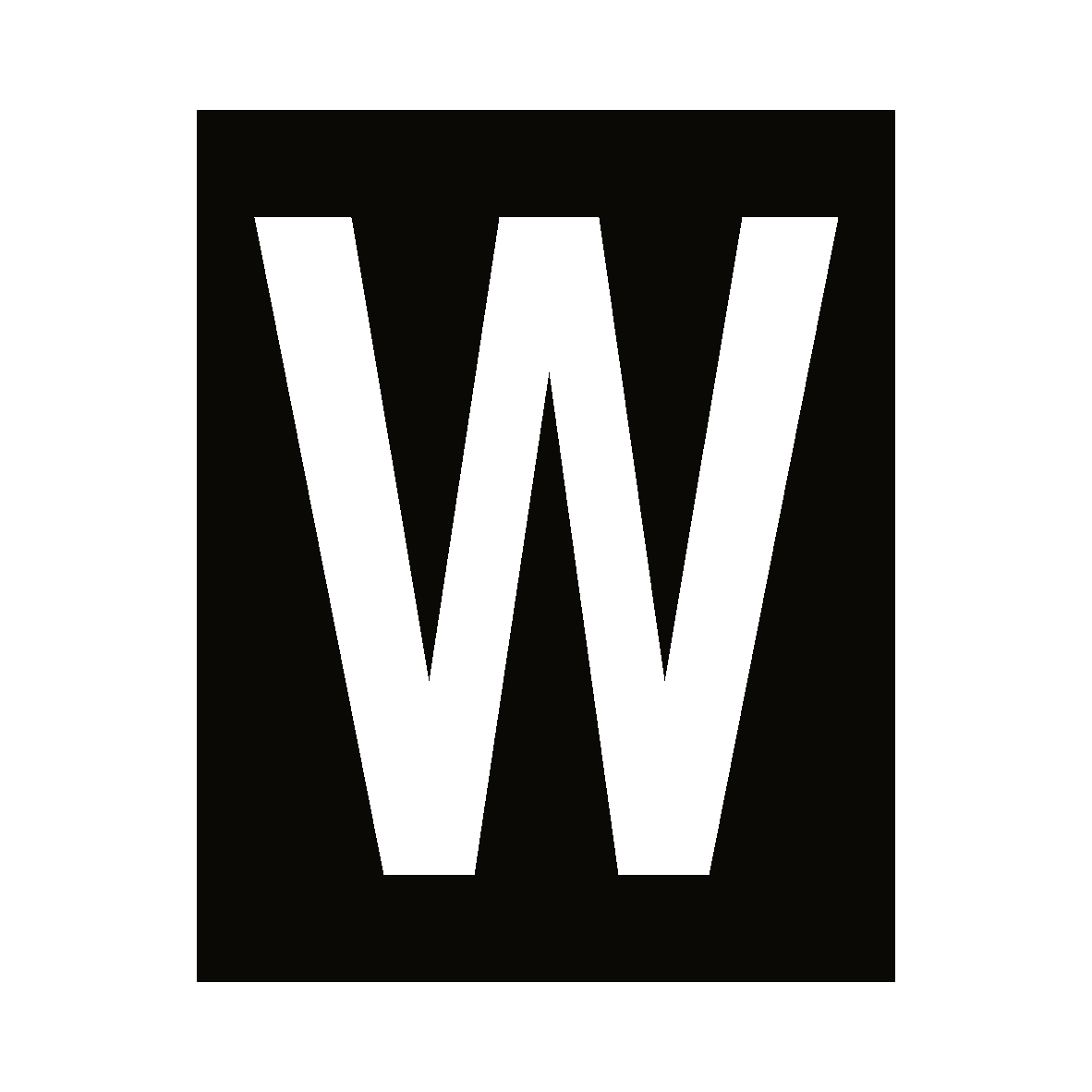 White Letter W Sticker | Safety-Label.co.uk