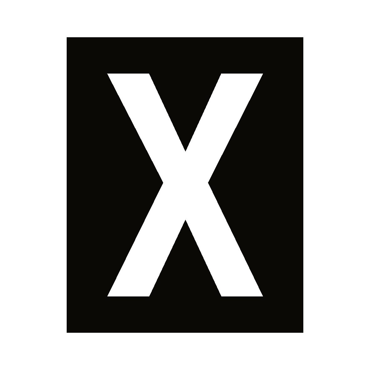 White Letter X Sticker | Safety-Label.co.uk