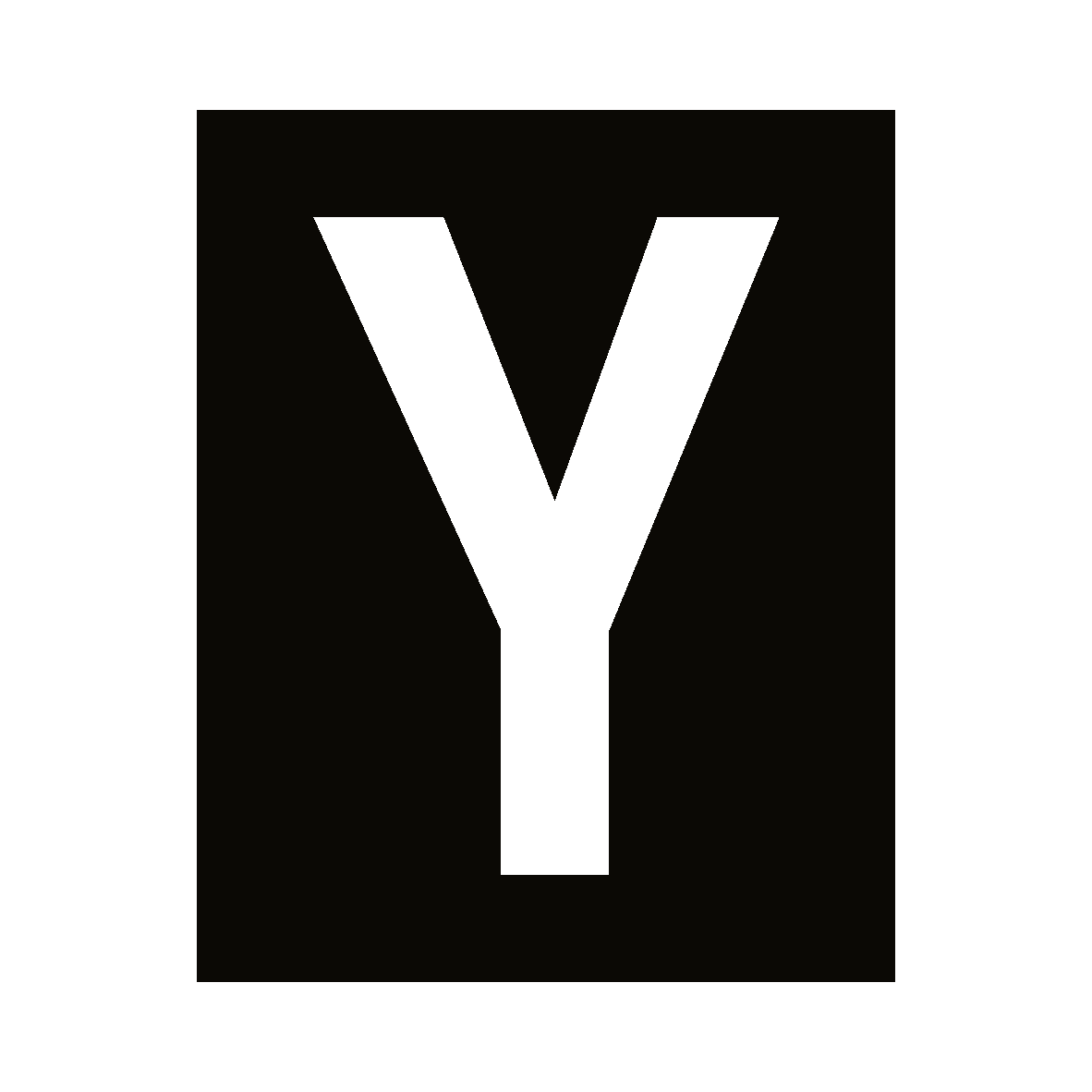 White Letter Y Sticker | Safety-Label.co.uk