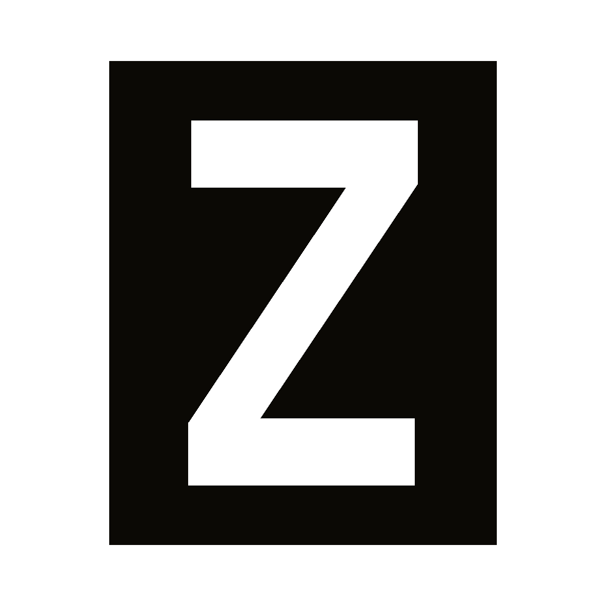 White Letter Z Sticker | Safety-Label.co.uk