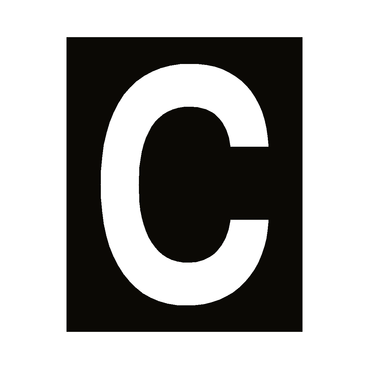 White Letter C Sticker | Safety-Label.co.uk