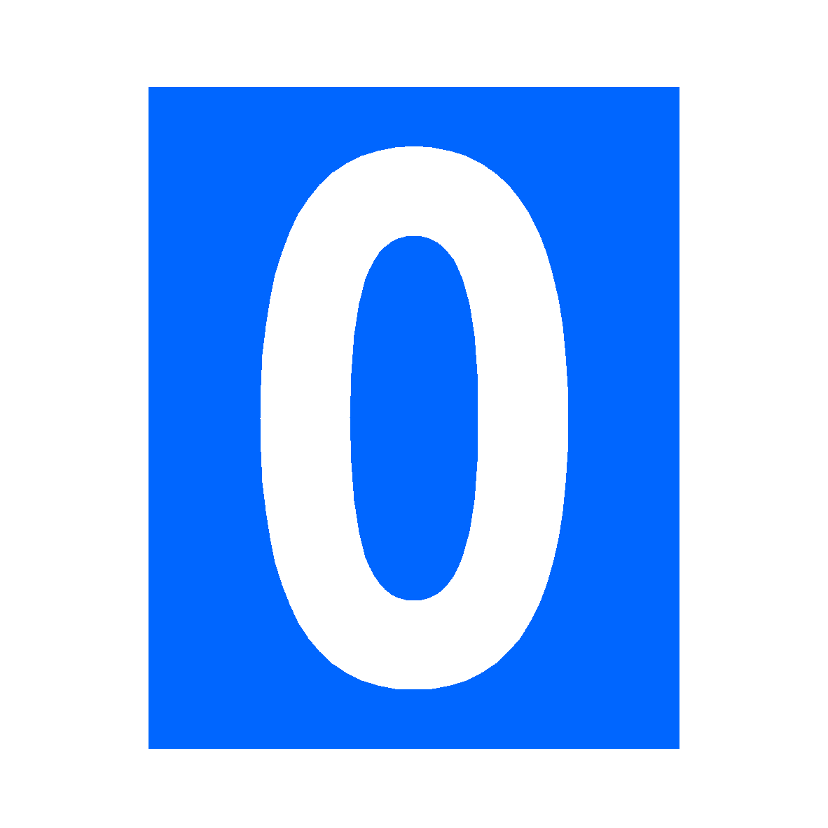Blue Number 0 Sticker