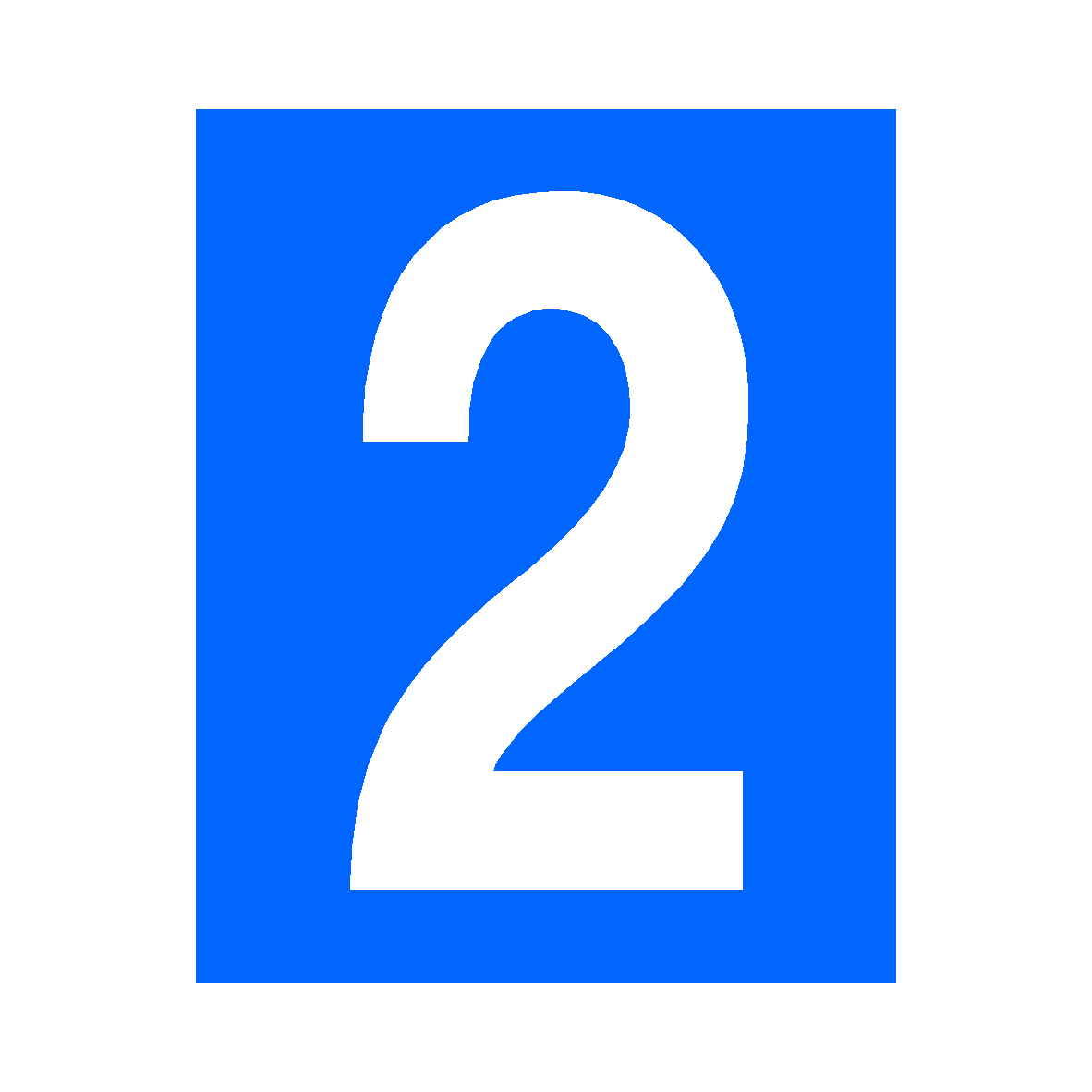 Blue Number 2 Sticker | Safety-Label.co.uk
