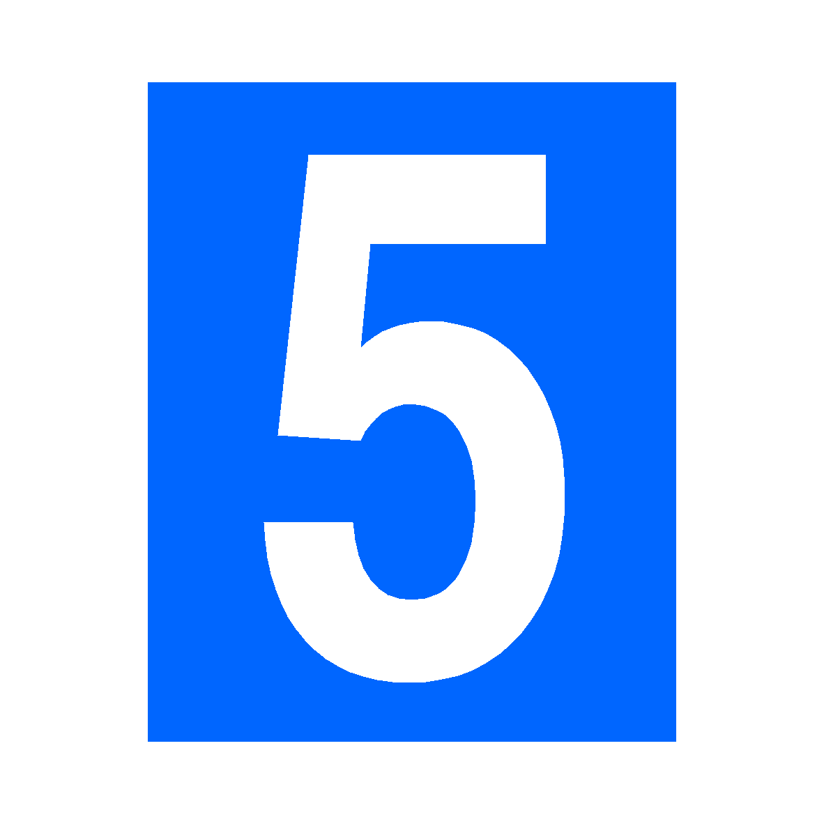 Blue Number 5 Sticker | Safety-Label.co.uk
