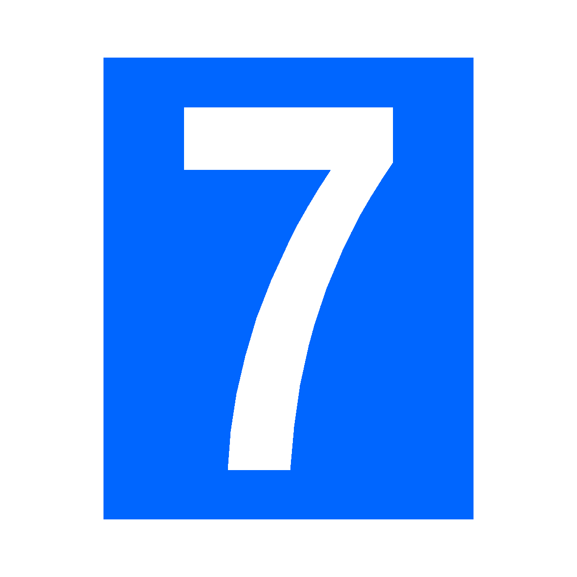 Blue Number 7 Sticker | Safety-Label.co.uk