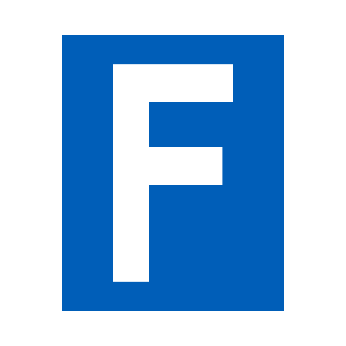 Blue Letter F Sticker | Safety-Label.co.uk