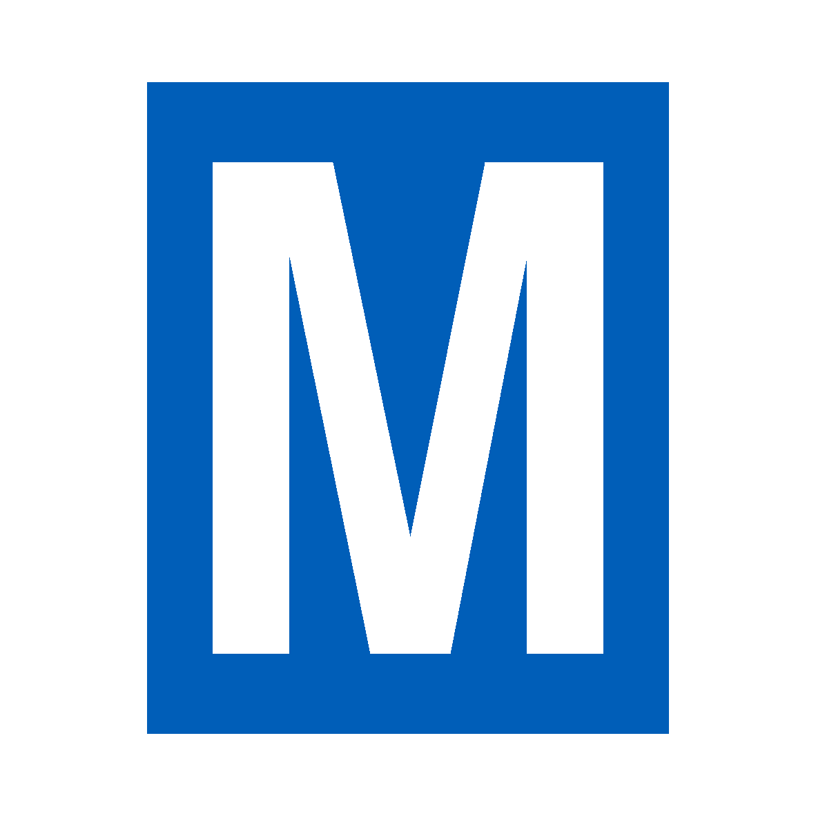 Blue Letter M Sticker