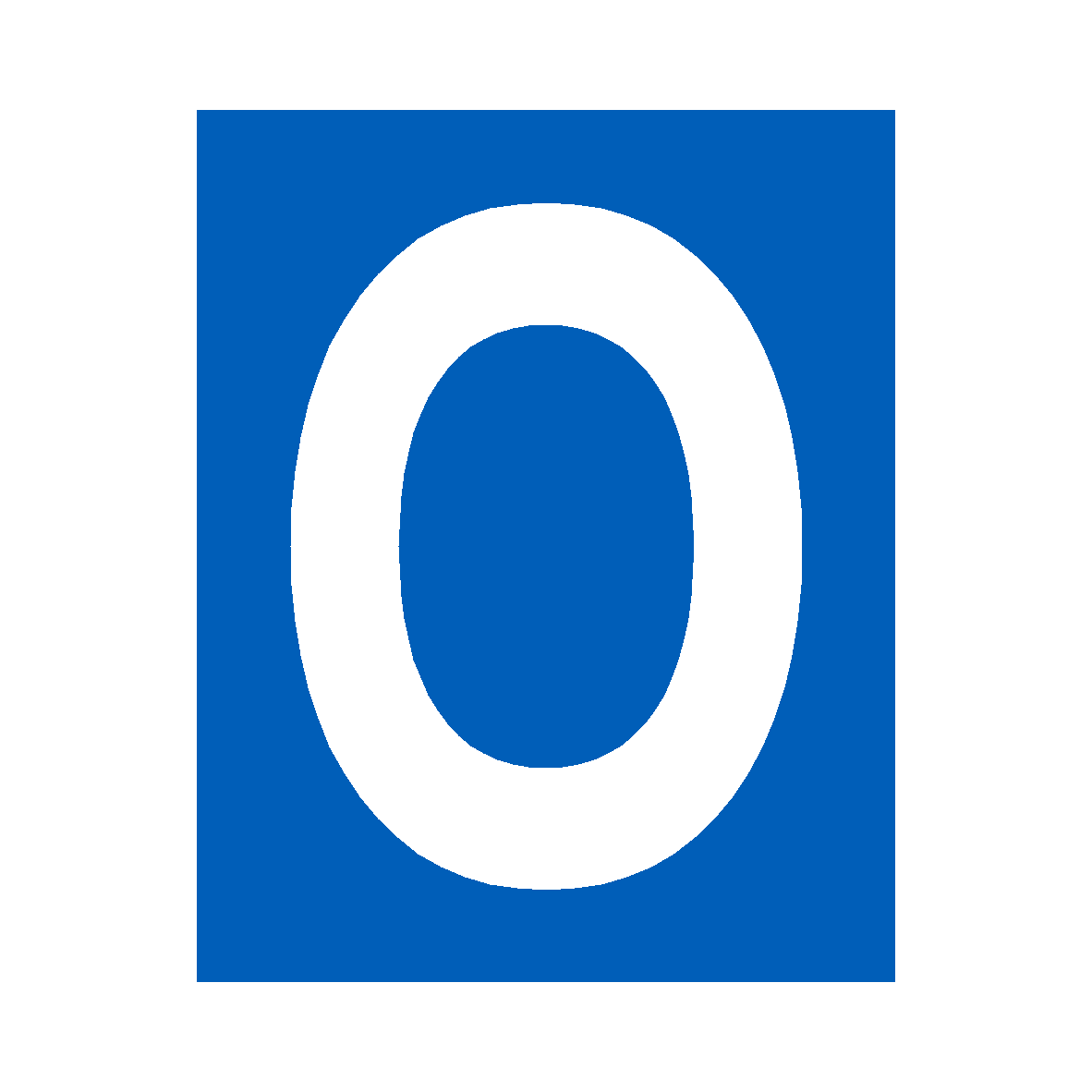 Blue Letter O Sticker | Safety-Label.co.uk