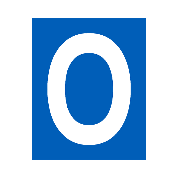 Blue Letter O Sticker | Safety-Label.co.uk