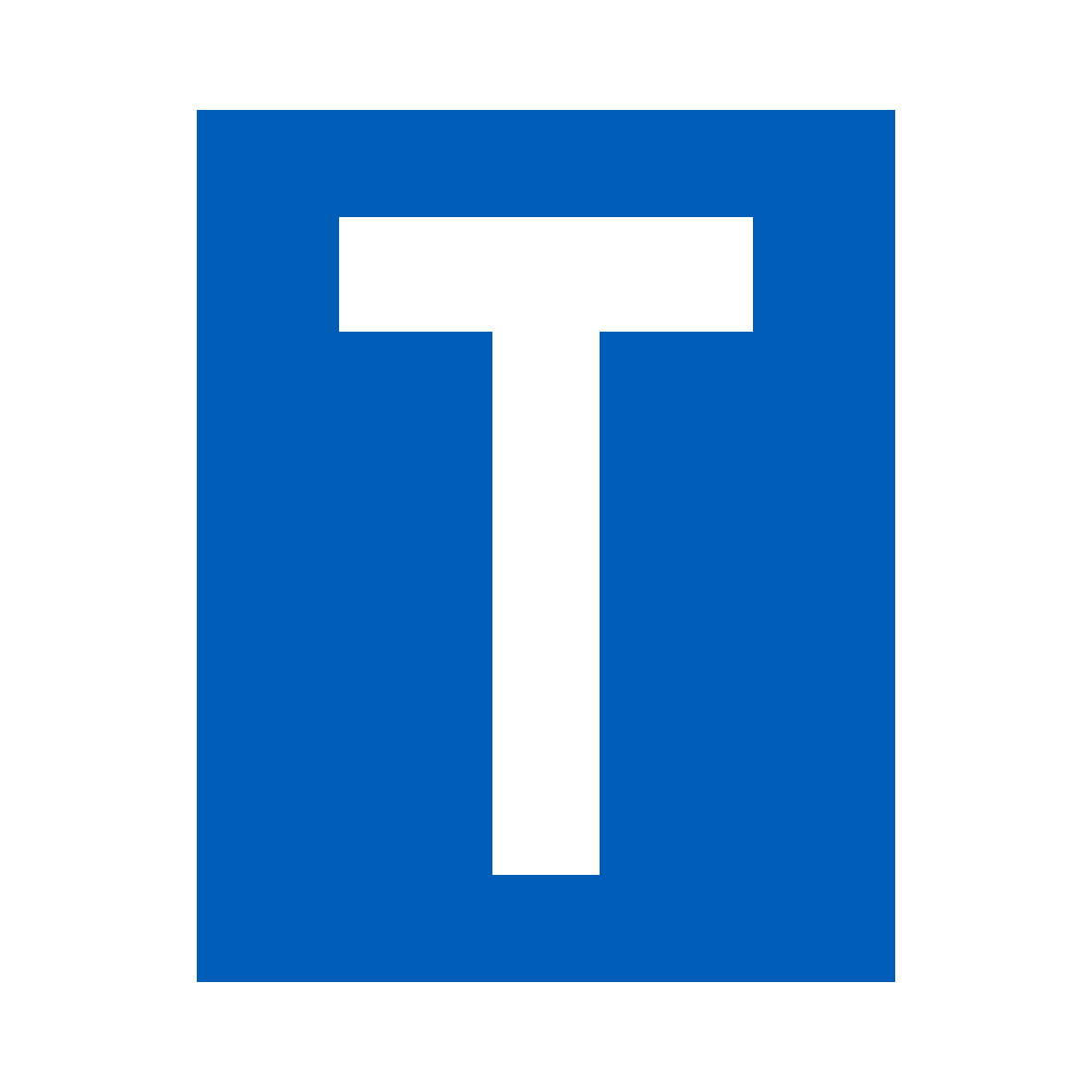 Blue Letter T Sticker | Safety-Label.co.uk