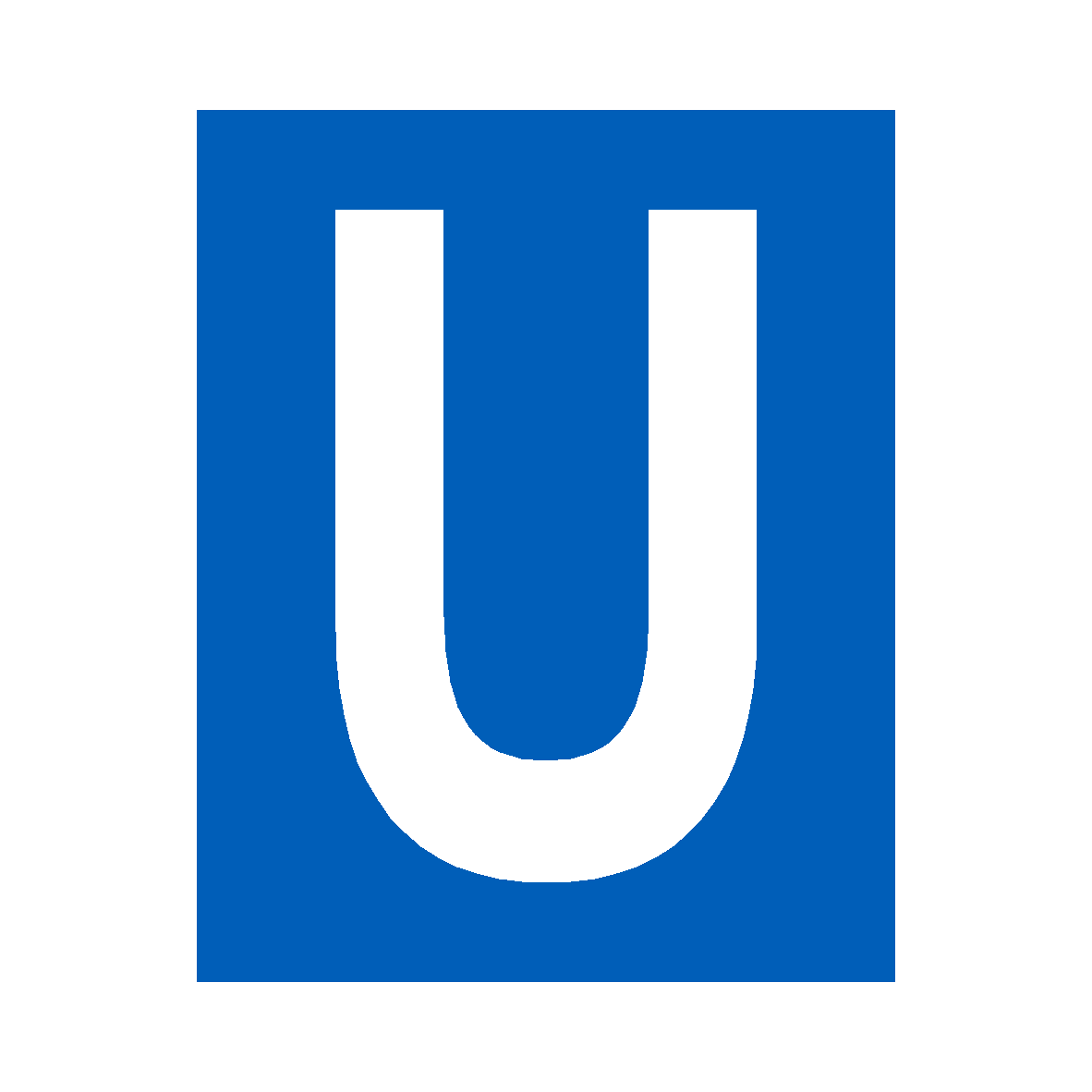 Blue Letter U Sticker | Safety-Label.co.uk