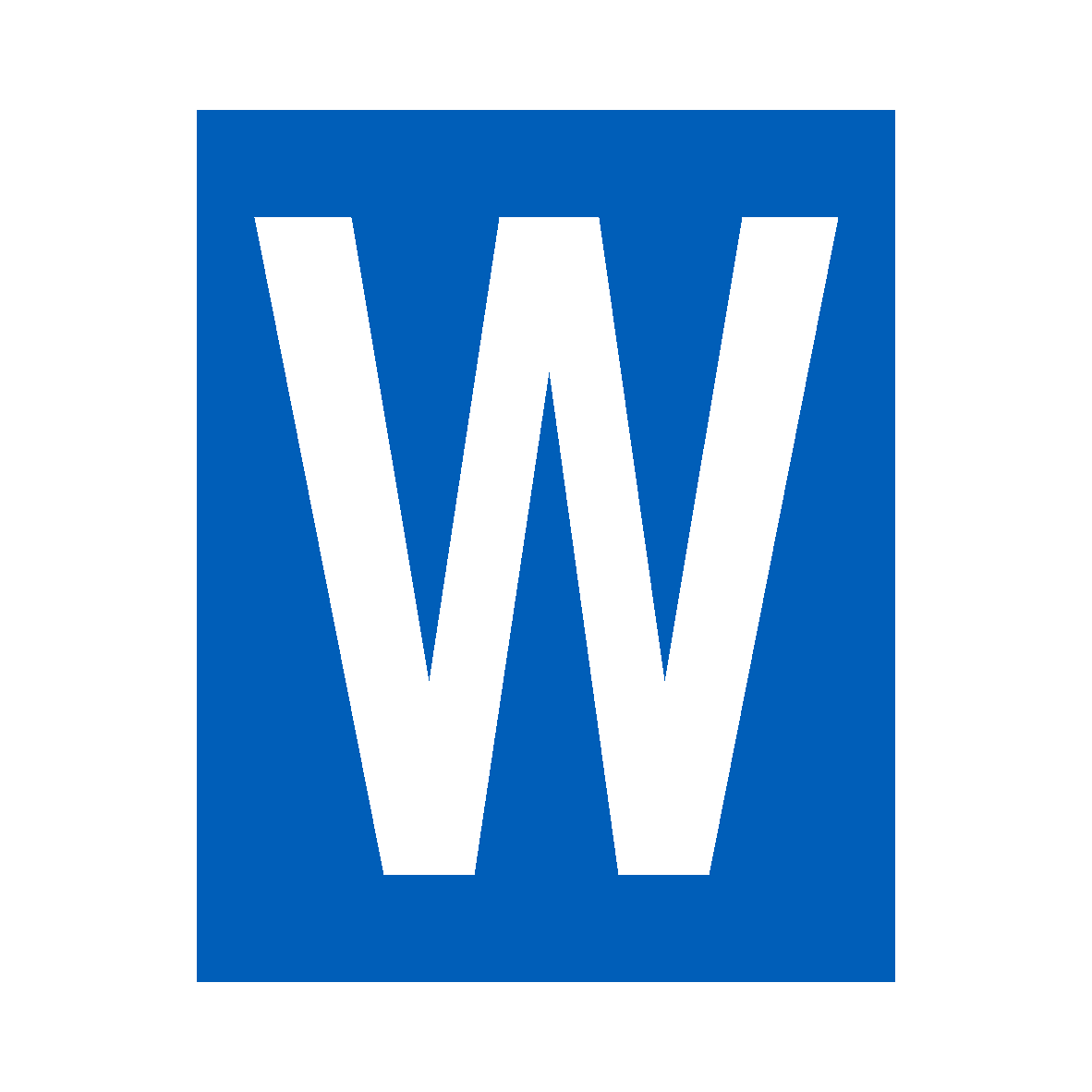 Blue Letter W Sticker | Safety-Label.co.uk