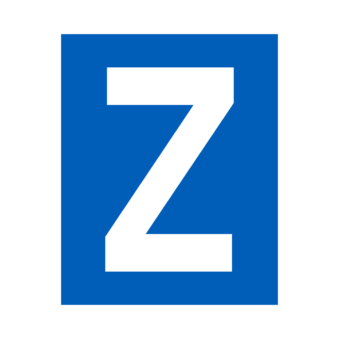 Blue Letter Z Sticker | Safety-Label.co.uk