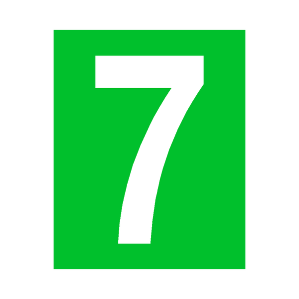 Green Number 7 Sticker | Safety-Label.co.uk
